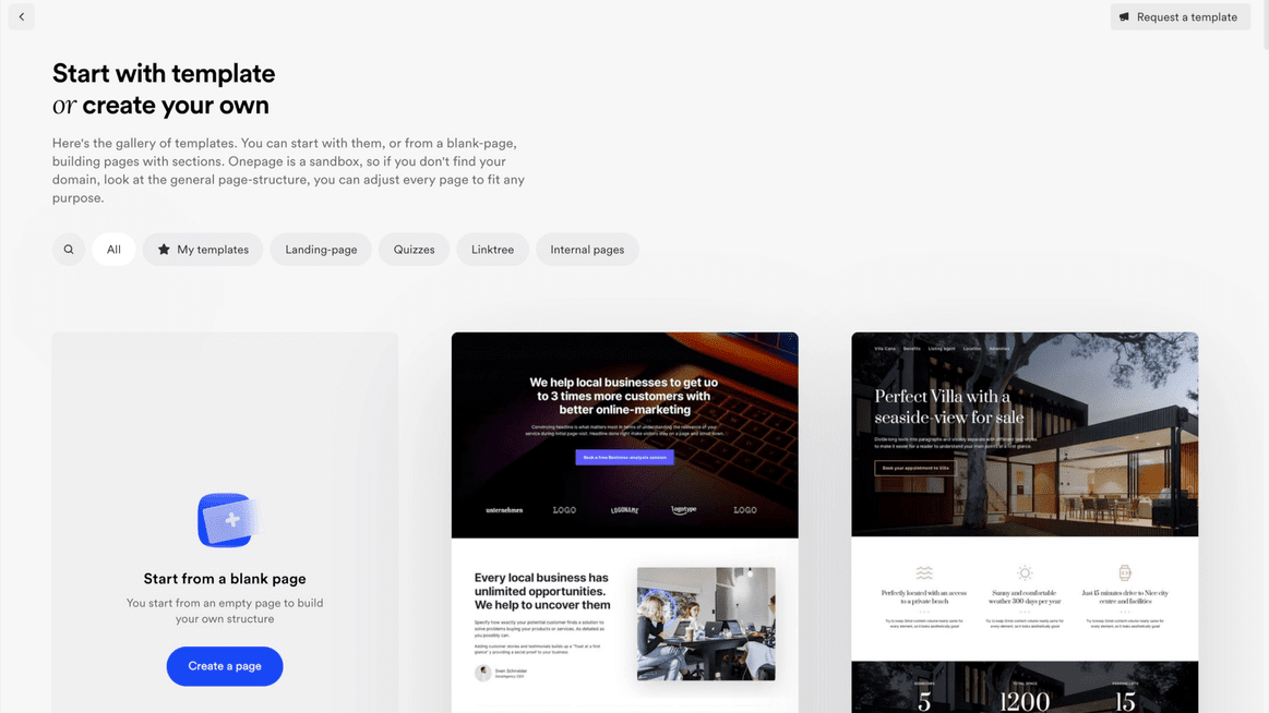 Onepage - Page building software that boosts your productivity | Onepage
